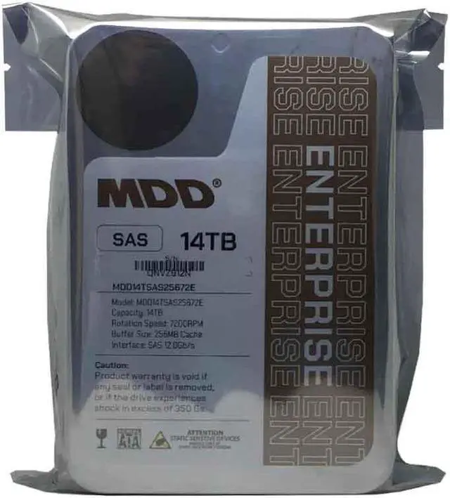 Refurbished: MDD 14TB 7200RPM SAS 12Gb/s 256MB Cache 3.5inch Internal Enterprise Hard Drive ...