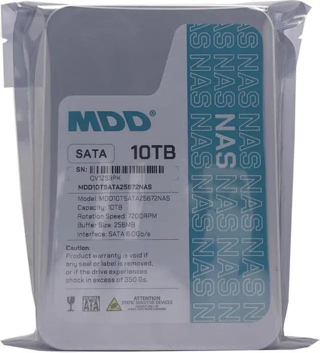 MDD 10TB 7200RPM SATA 6.0Gb/s 256MB 3.5inch Internal Hard Drive for NAS Network Storage ...