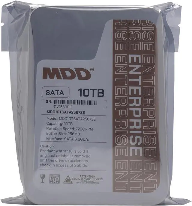 Refurbished: MDD 10TB 7200RPM SATA 6.0Gb/s 256MB 3.5inch Internal Enterprise Hard Drive ...
