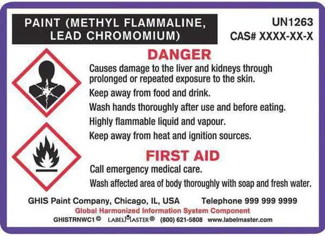 LabelMaster GHISTRNWC1 Laminated Ghs Label Wallet Cards, 3 1/2 Inch X 2 ...