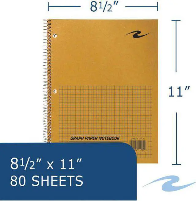 Roaring Spring Quad Notebook Wirebound 5x5 Quad 3HP 11"x8-1/2" 80 Sh ...