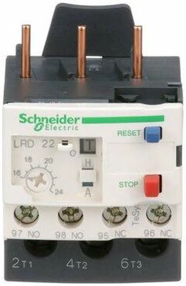 SCHNEIDER ELECTRIC LRD22 Overload Relay, 1NC/1NO, 16 A Min current, 24 ...