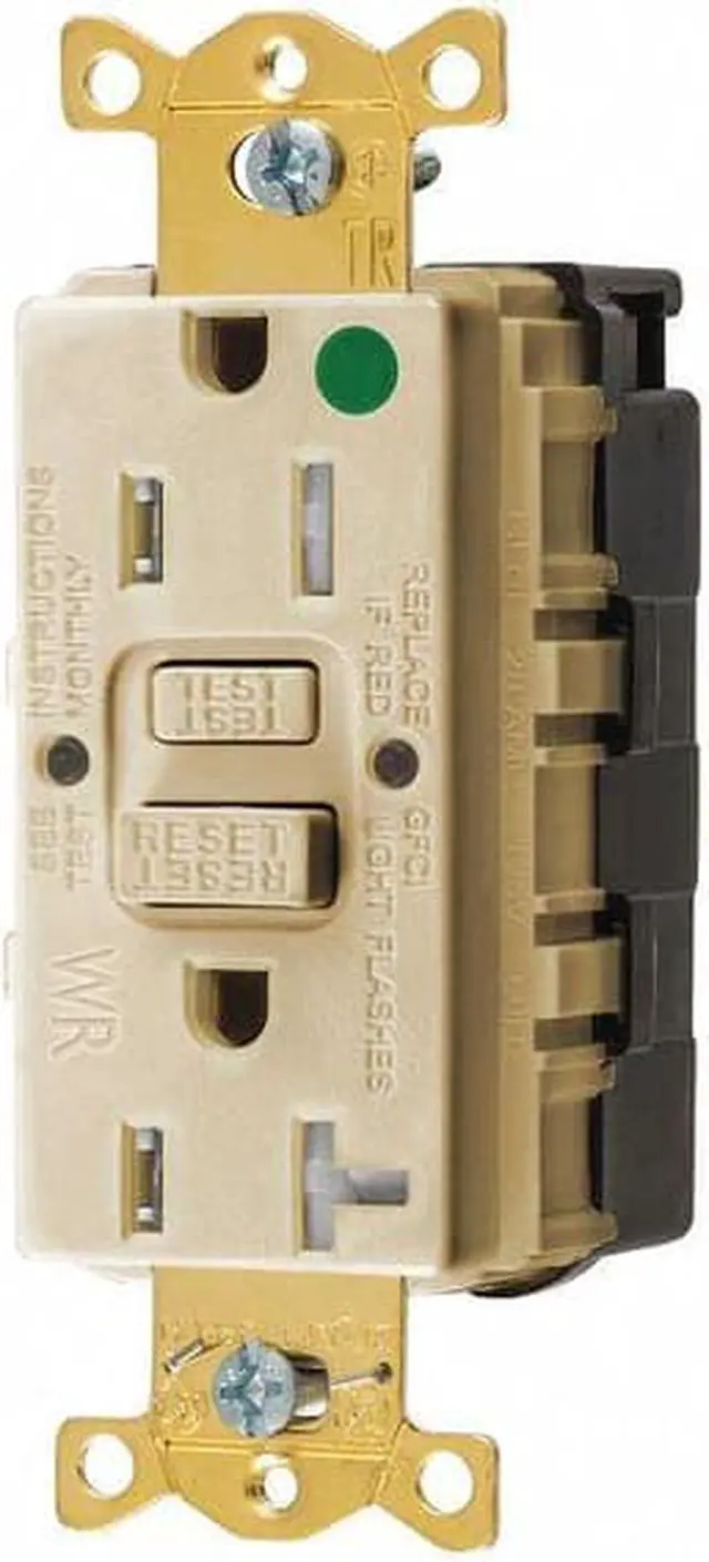 HUBBELL WIRING DEVICE-KELLEMS GFTWRST82SNAPI GFCI Rceptcle,Hspital,Ivry ...