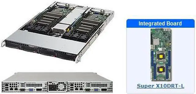 Supermicro SYS-6018TR-T 1U Twin Server wtih X10DRT-L Motherboard ...