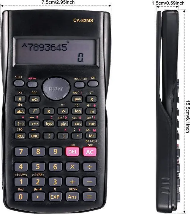 18 Pieces 2-Line Engineering Scientific Calculator, Black Function ...