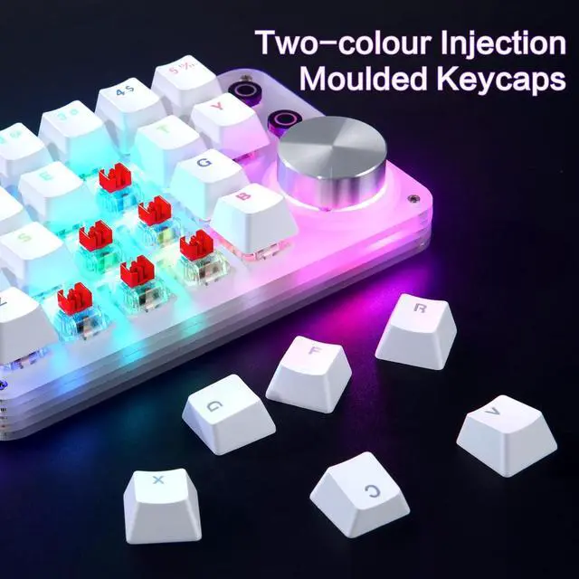 Koolertron One-Handed Macro Mechanical Keyboard, Single Handed Gaming ...