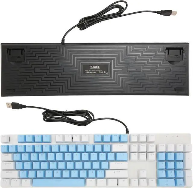 104 Keys USB Wired Gaming Keyboard, Merchanical Feel Keyboard with ...