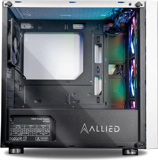 Allied Gaming Stinger Micro-ATX Tower Gaming Desktop Case: Tempered ...