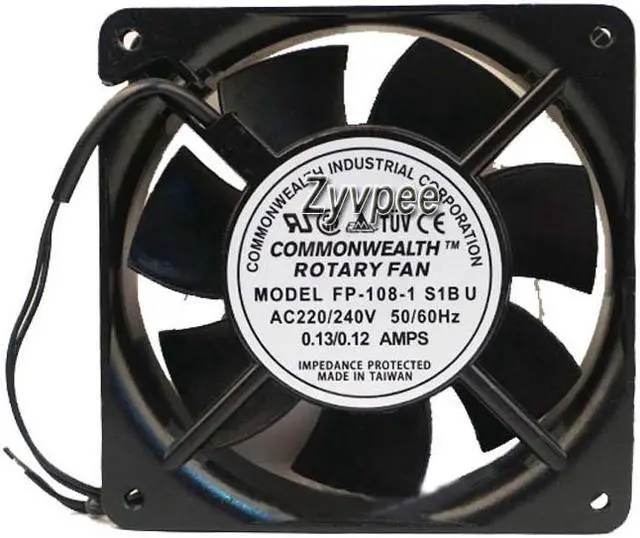 Commonwealth 12038 FP-108-1 S1B U 220-240V 50-60Hz 0.13-0.12A FP-108-1-S1-B 2Wire Industrial Fan ...