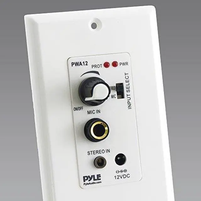 Pyle PWA12 In-Wall / Wall Plate Amplifier with Aux Input & Microphone ...