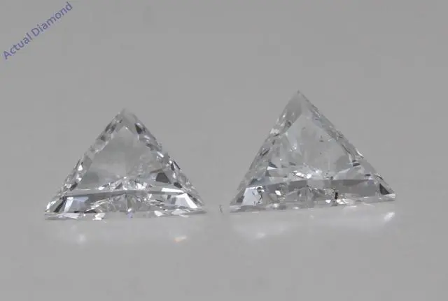 A Pair of Triangle Cut Natural Mined Loose Diamonds (0.81 Ct,F Color ...