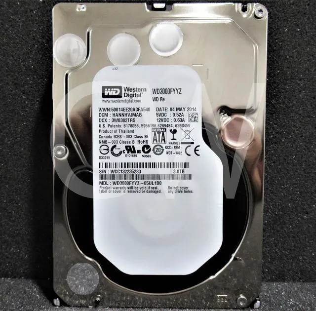 0-HOURS WD3000FYYZ Western Digital 3TB 7200RPM 6Gbps 3.5" SATA HDD Hard ...