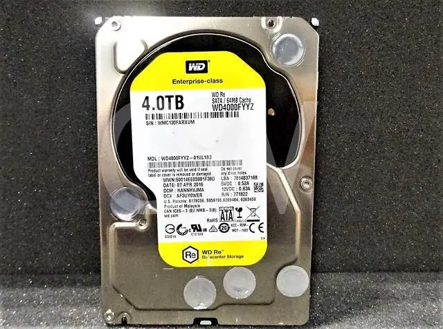 WD4000FYYZ Western Digital 4TB 7.2K RPM 6Gb/s 3.5" SATA HDD Hard Drive ...