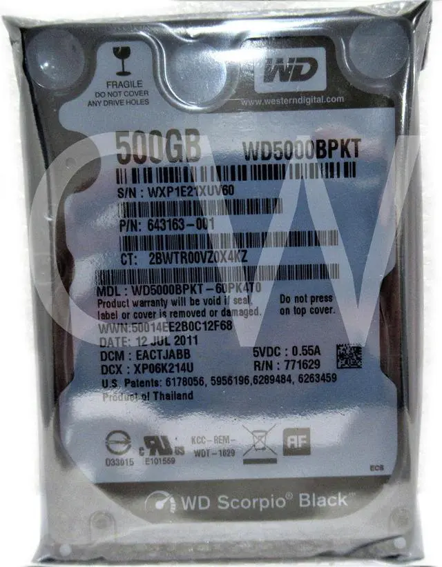 WD5000BPKT Western Digital 500GB 7.2K RPM 3Gb/s 2.5" SATA HDD Hard Drive - Newegg.com