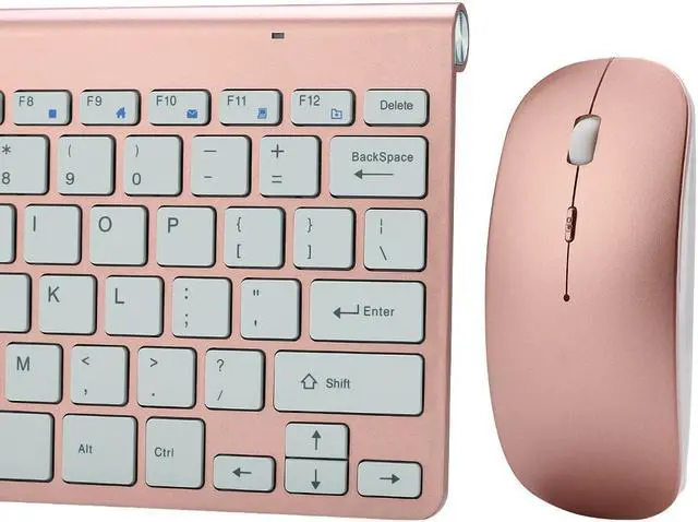 Kuwfi K108 Ultra Thin 2.4G Wireless Keyboard Mouse Combo with USB ...