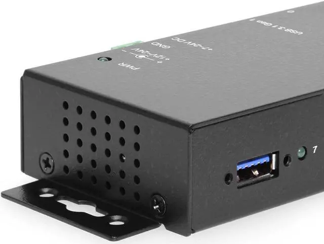 Coolgear 7 Port Managed USB 3.2 Gen 1 Workstation Hub w/ 15KV ESD Surge ...