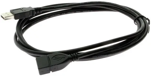 USBGear 28/24 AWG USB 2.0 Hi-Speed A to A Extension Cable 6ft. Black ...