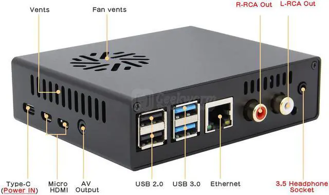 Geekworm DACPi Ultra-thin Audio Player Kit for Raspberry Pi 4 Model B ...