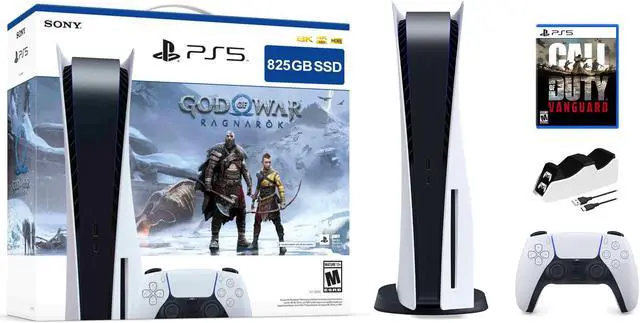 PlayStation 5 Disc Edition God of War Ragnarok Bundle with COD Vanguard and Mytrix Controller Charger Newegg