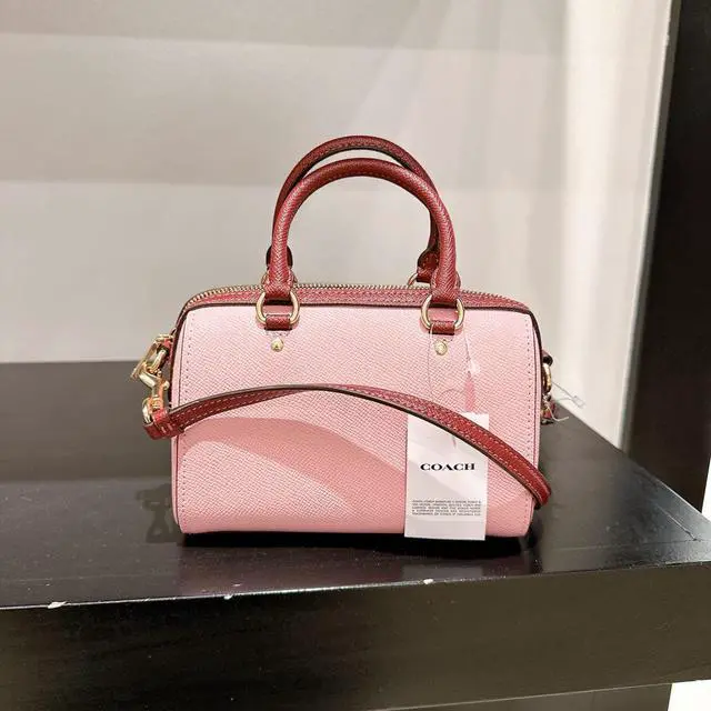 Coach CF375 Mini Rowan Satchel IN Powder Pink Wine Multi - Newegg.com