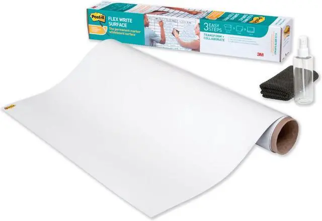 3M Post-it Flex Write Surface 50ft x 4ft White Dry Erase Whiteboard ...