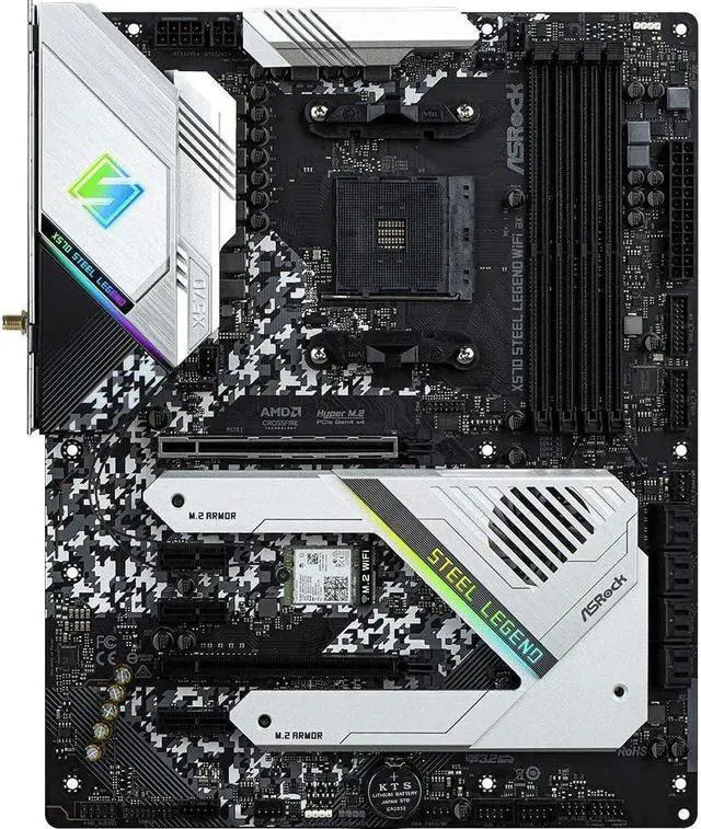 ASRock X570 Steel Legend ATX Motherboard Supports AMD AM4 Socket ...