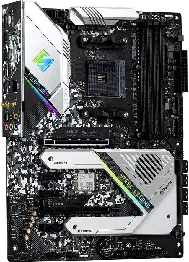 ASRock X570 Steel Legend ATX Motherboard Supports AMD AM4 Socket ...
