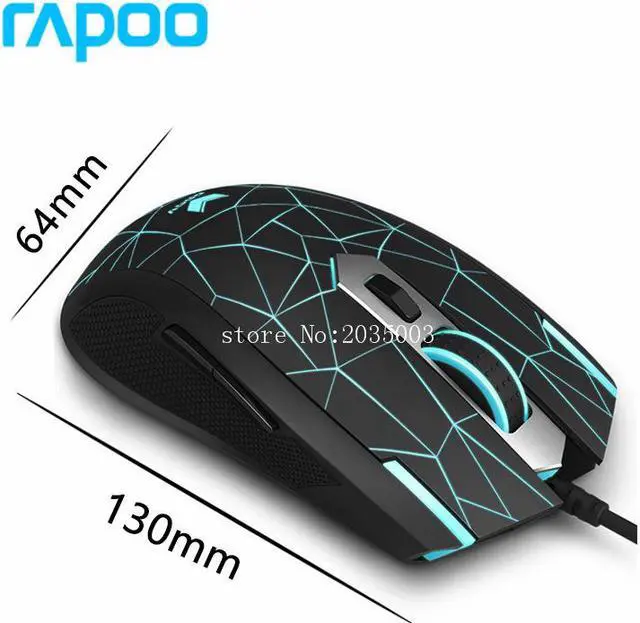 Rapoo V13 Game Mice 6 Buttons USB Wired LED Backlight Optical Gaming ...