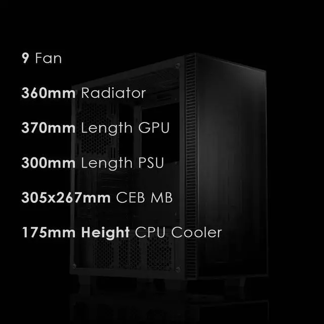 anidees AI Crystal M Middle Tower Tempered Glass CEB-ATX/ATX PC Gaming ...