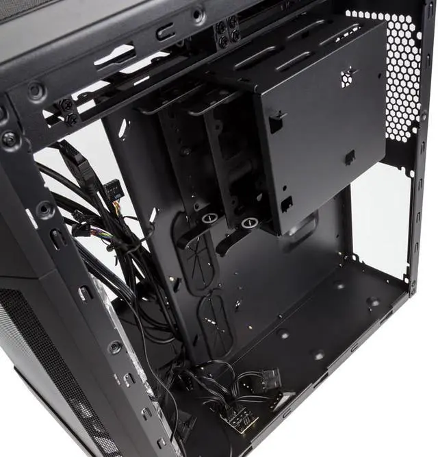 anidees AI-07BW Black Dual Chamber ATX Case - Side Window, 4 LED Fans ...