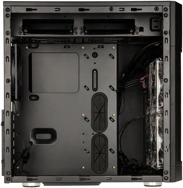 anidees AI-07BW Black Dual Chamber ATX Case - Side Window, 4 LED Fans ...