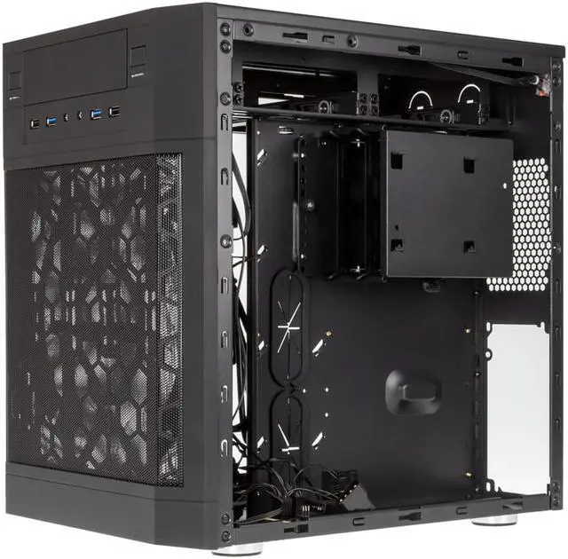 anidees AI-07BW Black Dual Chamber ATX Case - Side Window, 4 LED Fans ...