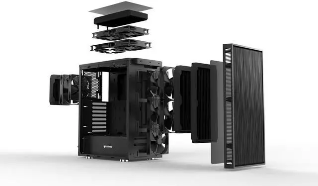 anidees AI-05S-BW ATX Mid Tower Silent Computer Case with Side Window ...