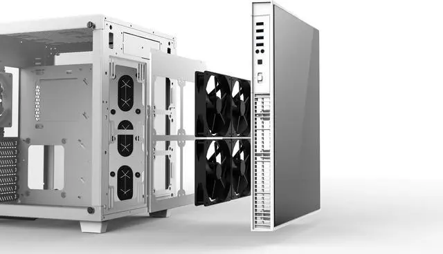 anidees AI-CL-CUBE-W-PM Cube ATX Tempered Glass Gaming Case with 5 x AI ...