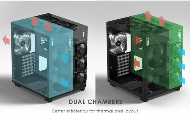 anidees AI Crystal Cube V2 Dual Chamber Tempered Glass EATX /ATX PC ...