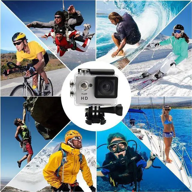 ProHT HD Action Camera, 2.0 LTPS LCD Screen, 720P, 90 Degree Wide Angle ...