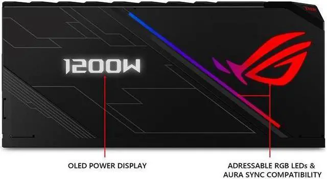 Refurbished: ASUS ROG Thor 1200 Certified 1200W Fully-Modular RGB Power ...