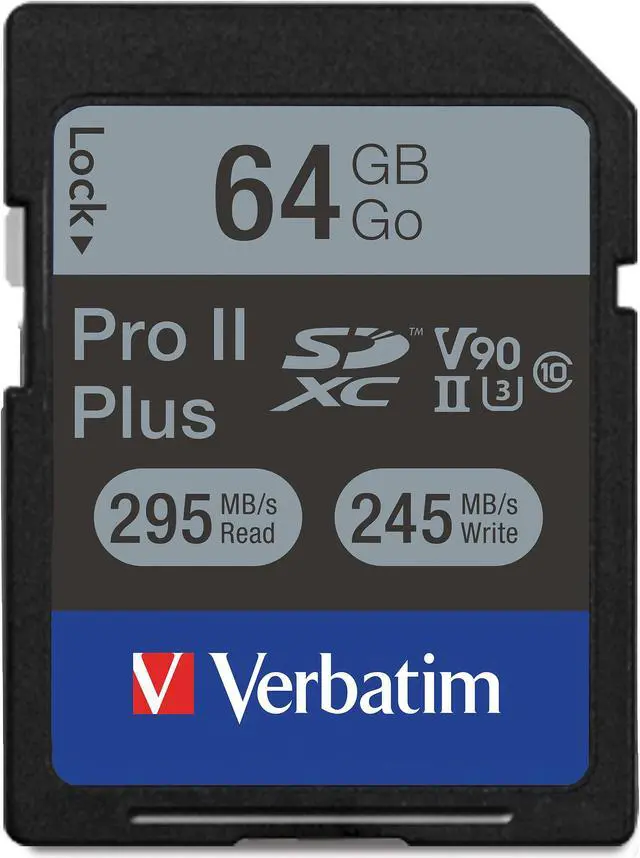 Verbatim Corporation 64GB PRO II PLUS 1900X SDXC Memory Card (99166 ...