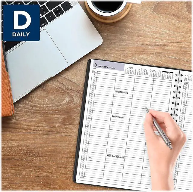 AT-A-GLANCE 2022 8" x 11" Appointment Book DayMinder Black G560-00-22 ...
