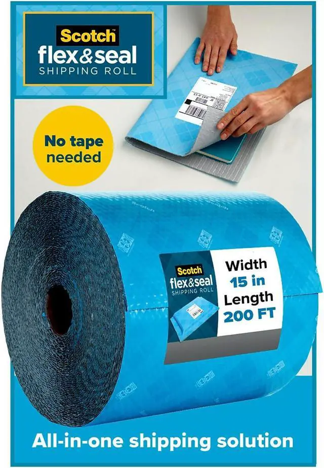 Scotch FS-15200 15 in x 200 ft, Flex & Seal Shipping Roll Self-Sealing ...