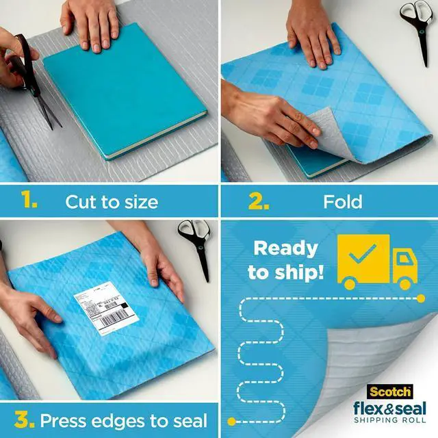 Scotch FS-15200 15 in x 200 ft, Flex & Seal Shipping Roll Self-Sealing ...