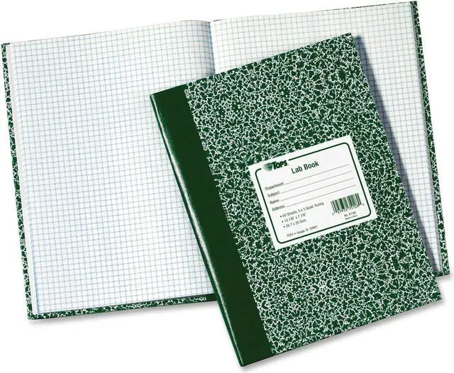 Tops Lab Notebook 10-3/8"x7-7/8" 60 Shts Green Marble Cover 35128 ...