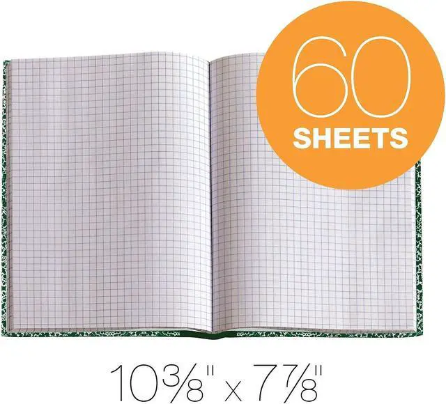 Tops Lab Notebook 10-3/8"x7-7/8" 60 Shts Green Marble Cover 35128 ...