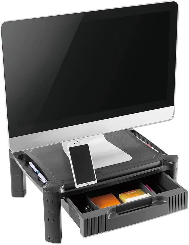 Innovera IVR55050 Large Monitor Stand with Cable Management and Drawer ...