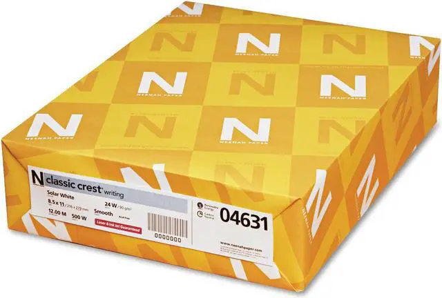 Classic Crest Stationery Writing Paper, 24-Lb., 8-1/2 X 11, Solar Whit ...