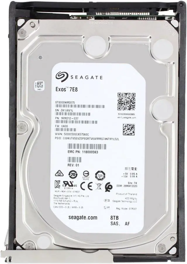 Refurbished: EMC DS60 8TB 7.2K 12Gbps NL SAS 3.5 HDD 512e (118000593 ...