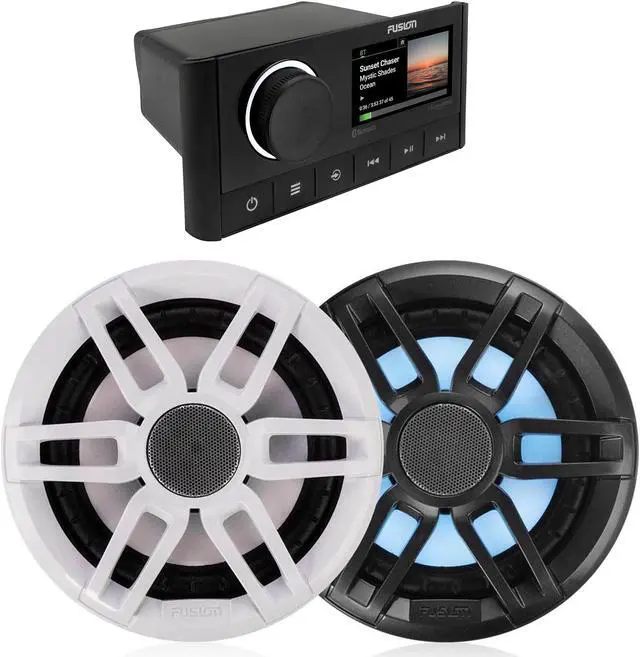 Fusion MS-RA670 Marine Receiver with 1 Pair Fusion XS-FL65SPGW 6.5 ...