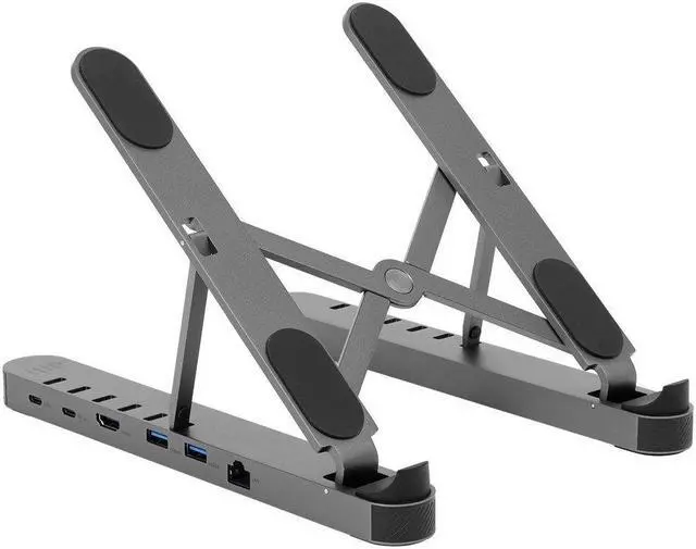 Monoprice 6-in-1 Portable Folding Laptop Stand and USB-C Docking ...