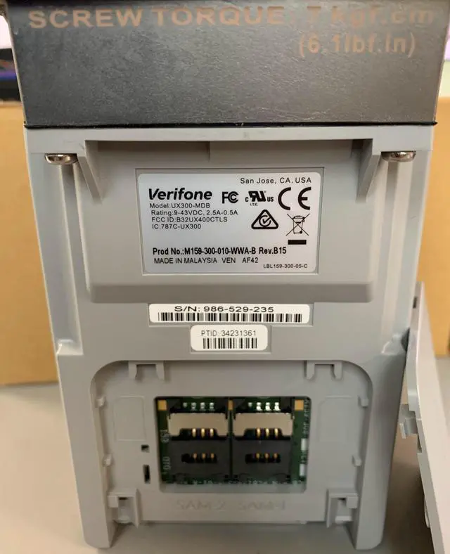 Verifone UX300 Credit Card Reader M159-300-010-WWA-B UX300-MDB No ...