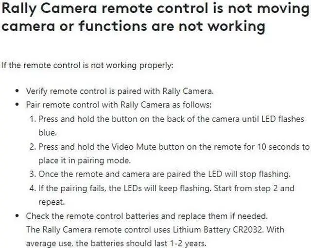 Used - Very Good: Logitech Rally V-R0010 Conference Camera 860-000551 ...